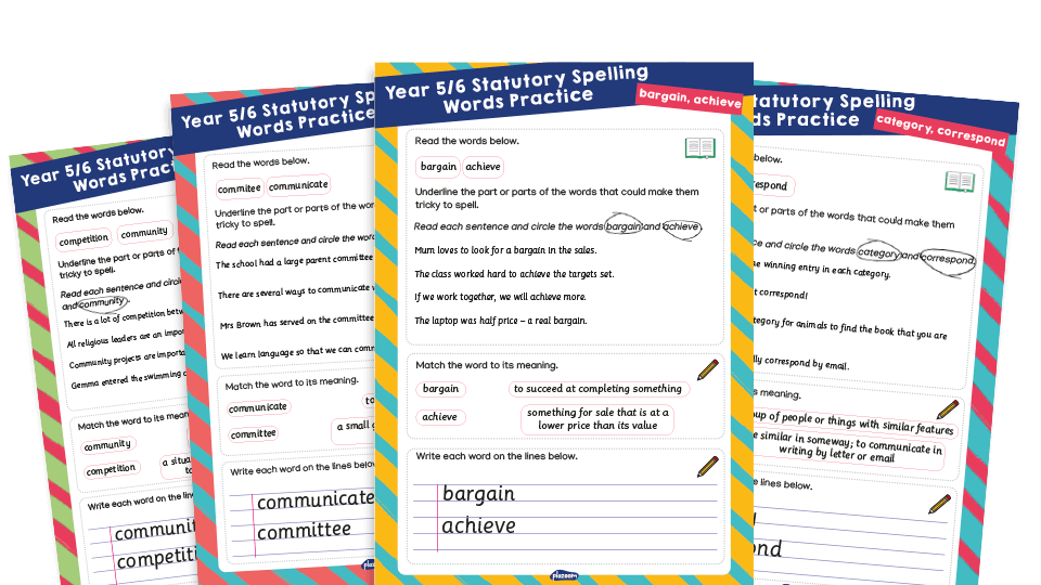 Year 5 And 6 Statutory Spelling Words SSW Worksheets Practice Pack Year 5 And 6 Statutory Spelling Words SSW Worksheets Practice Pack