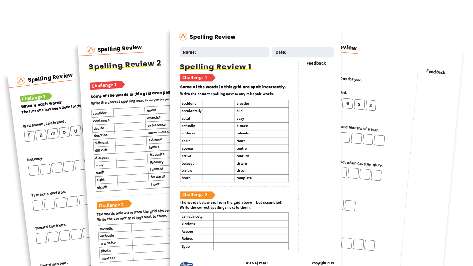 Year 4 Spelling Words Printable Worksheets For Y3 4 Plazoom