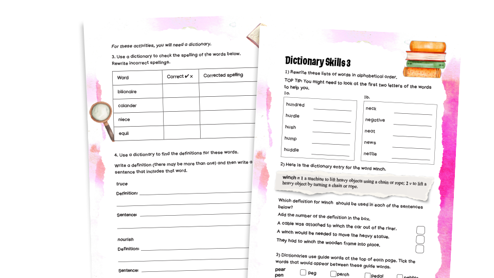 Dictionary Skills Year 4 Vocabulary Worksheets 3 Plazoom
