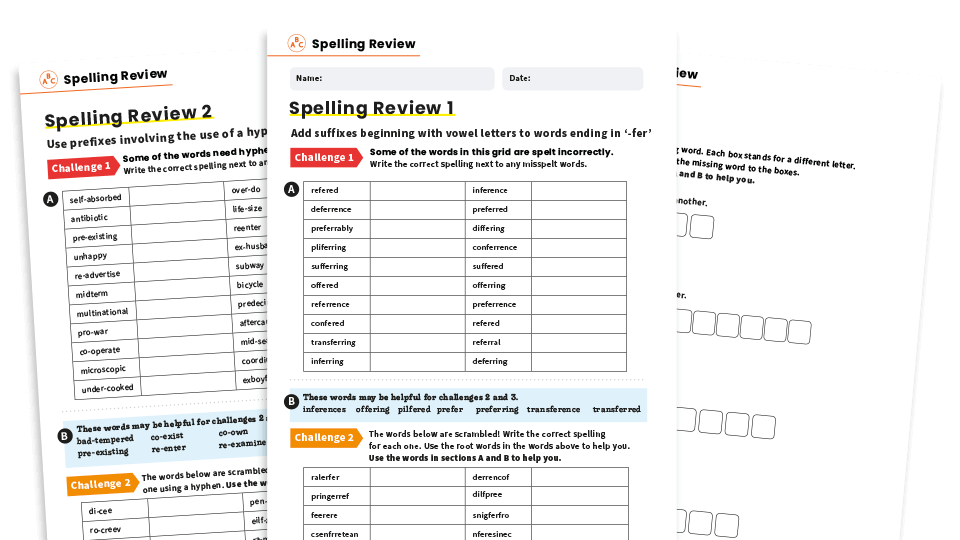 Year 6 Spelling Revision KS2 Challenge Worksheets Plazoom