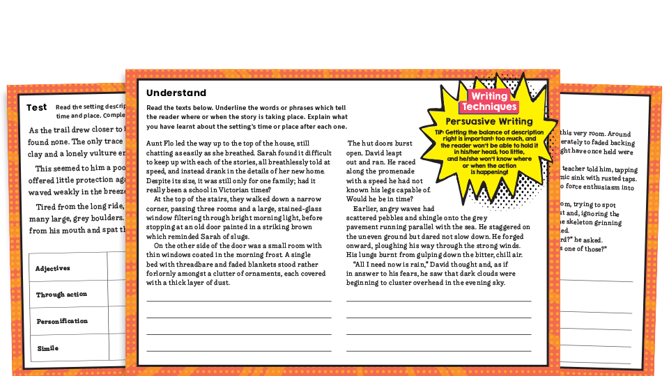 Story Setting Descriptions KS2 Writing Features Challenge Mat 