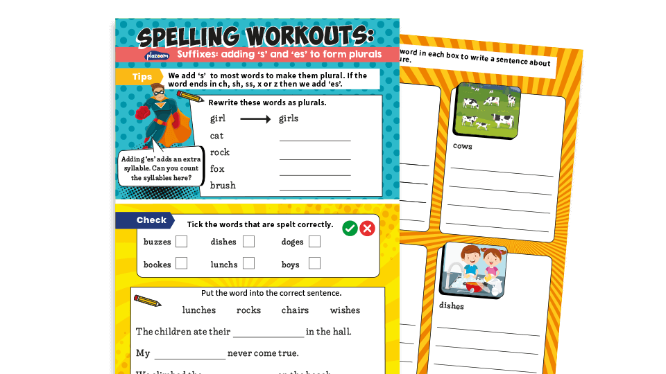 Year 1 Plurals Worksheets KS1 Adding The Suffixes s And es To