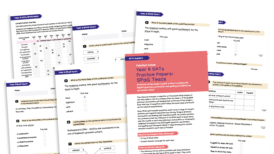 Year 6 SATs Practice Papers SPaG Tests X 10 Plazoom Year 6 SATs Practice Papers SPaG Tests X 10 Plazoom
