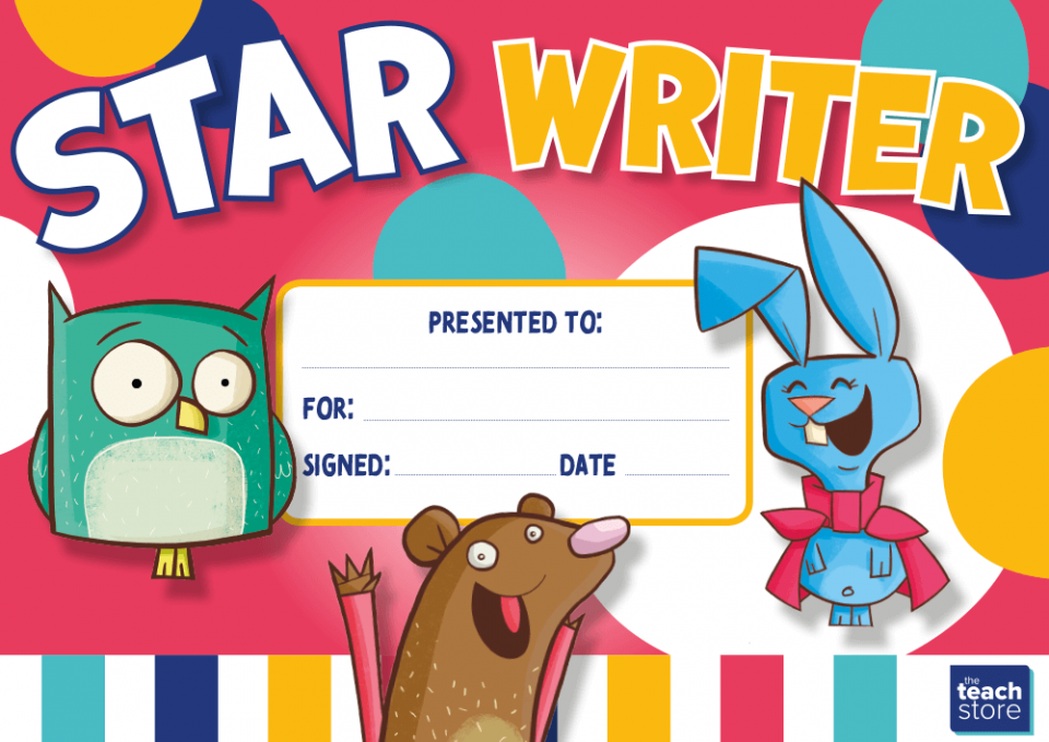 Star Writer certificate | Plazoom