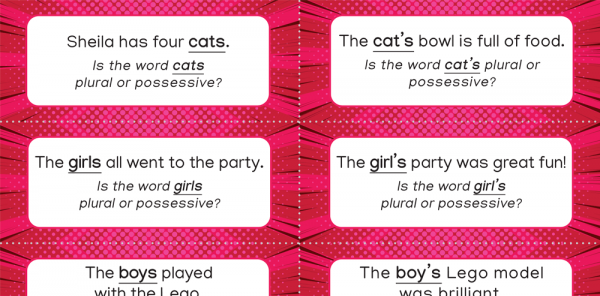 Year 4 Plural or Possessive Apostrophe Bingo – KS2 Grammar Game | Plazoom