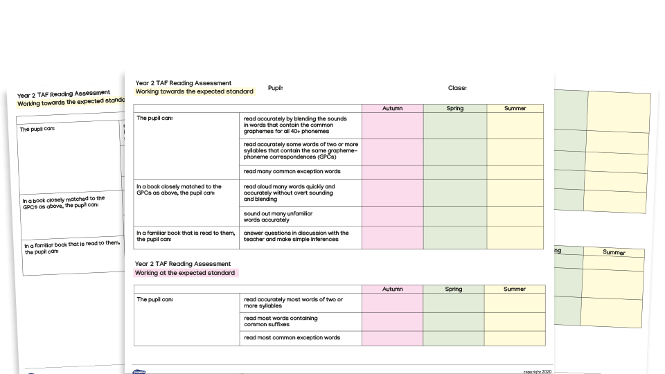 Year 2 Reading Assessment Framework Checklists | Plazoom Year 2 Reading Assessment Framework Checklists | Plazoom