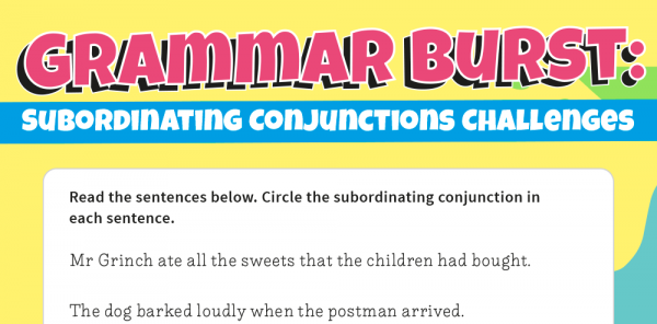 Year 2 Subordinating Conjunctions Grammar Worksheets Lesson Pack | Plazoom Year 2 Subordinating Conjunctions Grammar Worksheets Lesson Pack | Plazoom