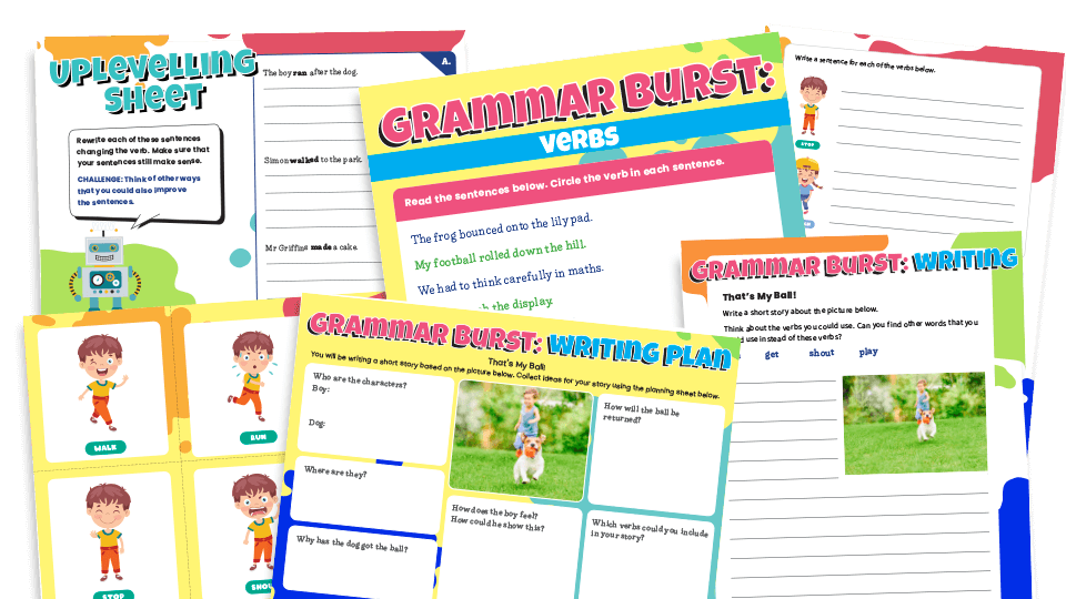 Year 2 Verbs Grammar Worksheets Lesson Pack | Plazoom