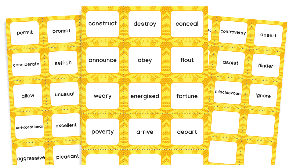 Year 6 Antonyms Make a Match Game – KS2 Grammar Games | Plazoom