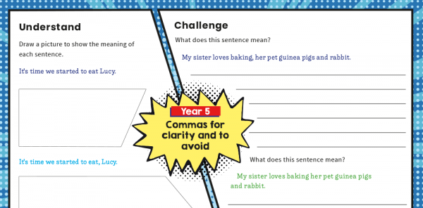 Commas for Clarity Year 5 Grammar Worksheets | Plazoom
