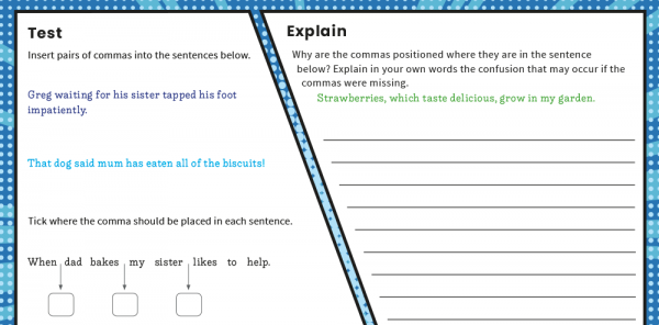 Commas for Clarity Year 5 Grammar Worksheets | Plazoom
