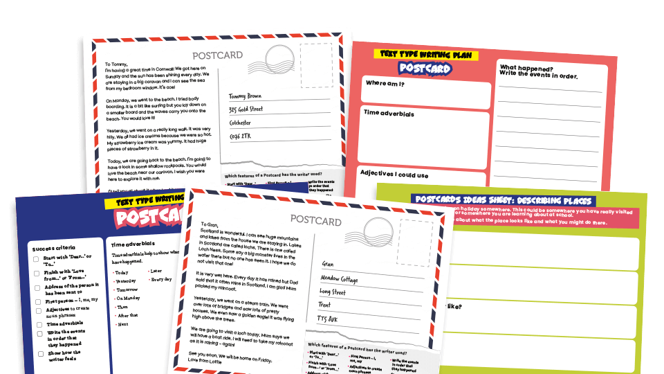 Postcards - KS1 Text Types: Writing Planners and Model Texts | Plazoom