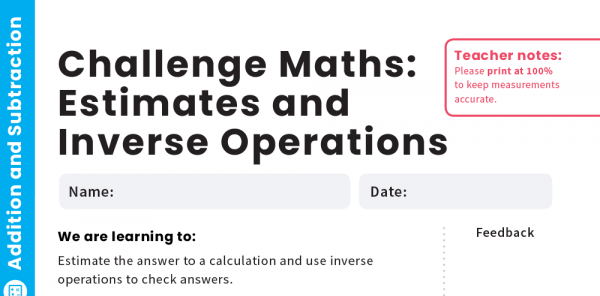 Inverse Operations: Y2 – Addition And Subtraction – Maths Challenge ...