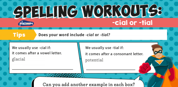 Spelling KS2 – ‘-cial’ and ‘-tial’ words | Plazoom