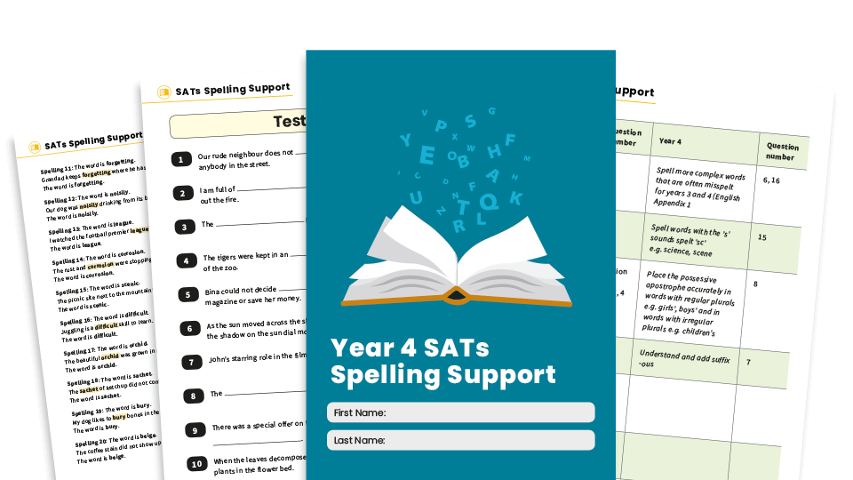 Year 4 SATs Practice – Spelling Tests Worksheets Pack | Plazoom