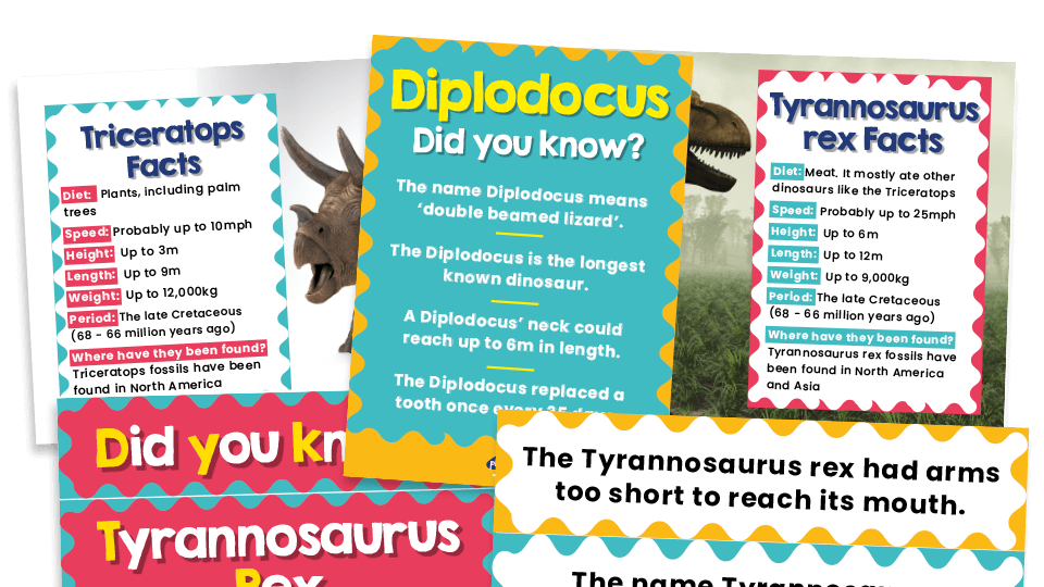 KS1 Science – Dinosaur Facts Posters for Classroom Displays and ...