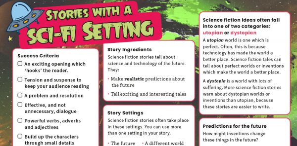 KS2 Creative Writing – Sci-Fi Stories, Writing Planners and Model Texts ...