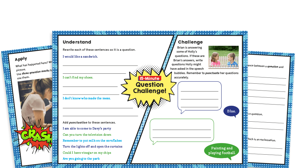 KS1 Writing and Grammar – ‘How to Write a Question’ SPaG Worksheets ...