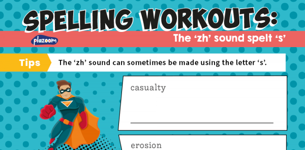 Year 2 ‘zh’ Sound Spelt ‘s’ Spelling Worksheets – KS1 SPaG Workouts ...