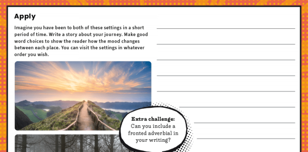 Creating Mood – KS2 Writing Features Challenge Mat Worksheets | Plazoom