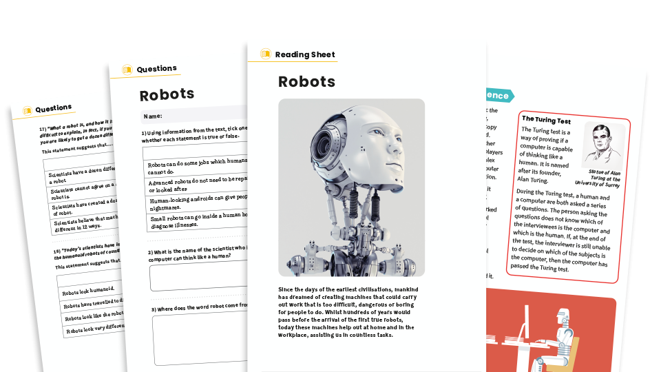 Robots – KS2 Non-fiction Model Text and Reading Comprehension ...