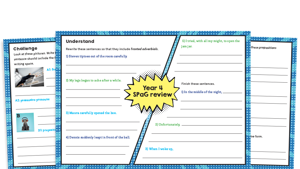 Year 4 Grammar Revision Worksheets – KS2 SPaG | Plazoom