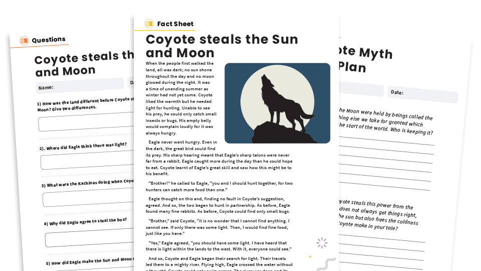 How Coyote Stole the Sun and Moon – KS2 Reading Comprehension ...