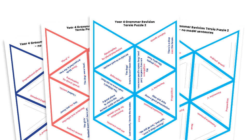 Year 4 Grammar Revision Tarsia Puzzle – KS2 SPaG Games | Plazoom