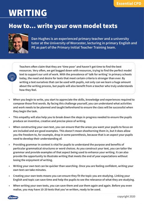 write your own model texts CPD | Plazoom