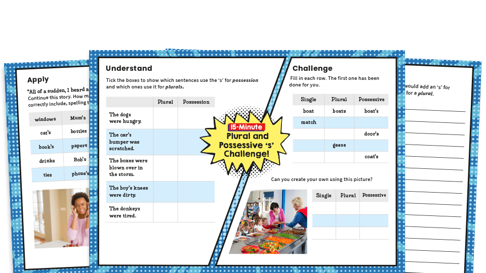 Plural and Possessive ‘s’ Year 4 Apostrophe SPaG Worksheets | Plazoom