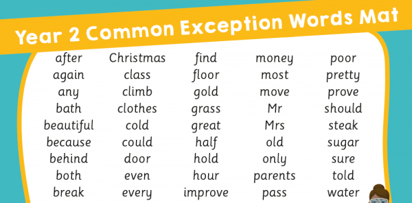 Year 2 Common Exception Words – KS1 Word Mat and Word Cards Pack | Plazoom