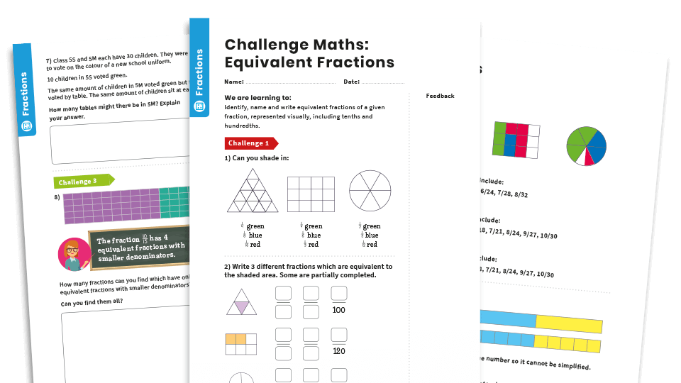 Equivalent Fractions: Y5 – Fractions – Maths Challenge | Plazoom