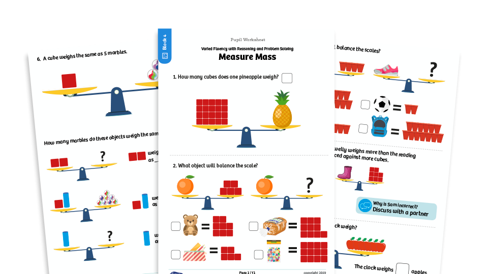 White Rose Maths: Y1 Spring Term – Block 4: Measure mass maths ...