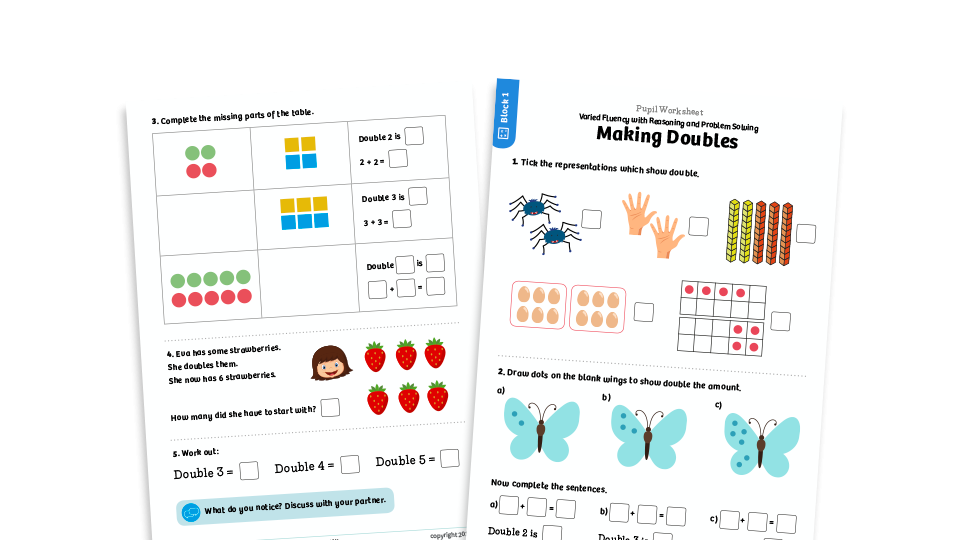White Rose Maths: Y1 Summer Term – Block 1: Making doubles maths ...