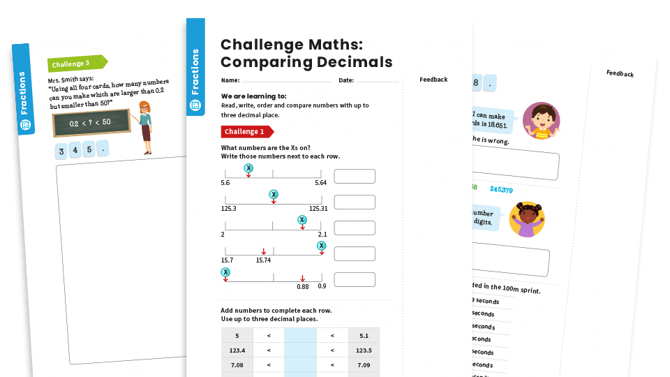 Ordering Decimals: Y5 – Fractions – Maths Challenge | Plazoom