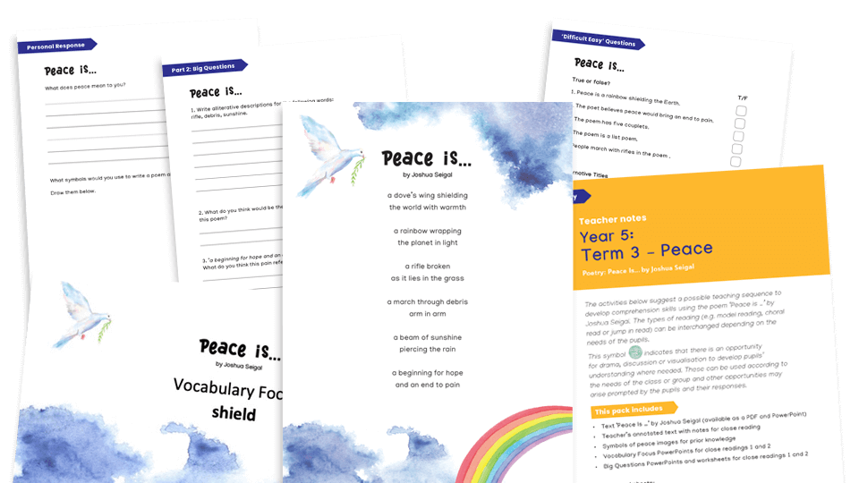 Y5 Reading Comprehension (summer): Peace is… | Plazoom