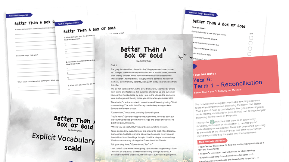 Y6 Reading Comprehension (autumn): Better Than a Box of Gold | Plazoom