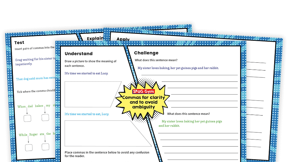 Year 5 Commas for Clarity – KS2 Grammar Worksheets | Plazoom