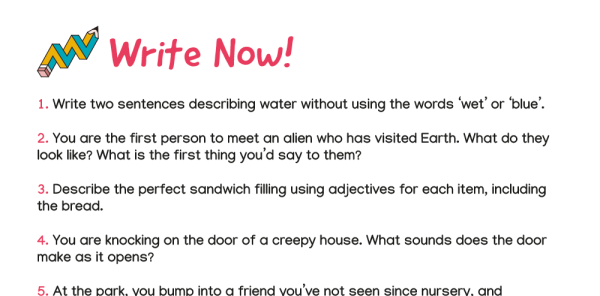 Writing prompts for KS1 and KS2: Write Now! 1-40 | Plazoom