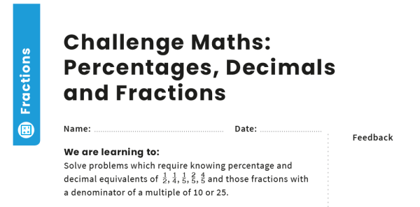 Percentages, Decimals and Fractions: Y5 – Fractions – Maths Challenge ...