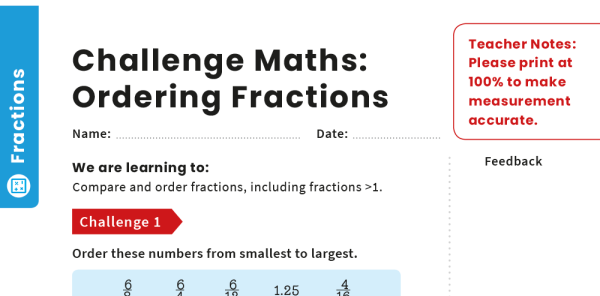 Comparing and Ordering Fractions: Y6 – Fractions – Maths Challenge ...