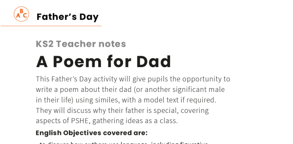 KS2 Similes Poem – Father’s Day SPaG Worksheet Activity Pack | Plazoom