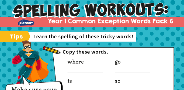 Year 1 Common Exception Words Spelling Worksheets Pack 6 | Plazoom
