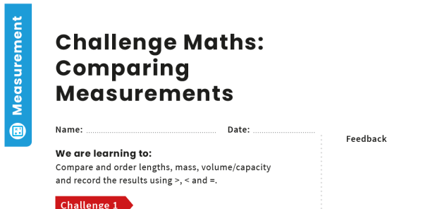 Comparing Measurements: Year 2 – Measurement – Maths Challenge Mat ...
