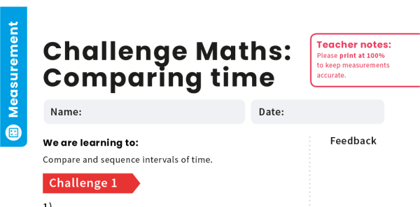 Comparing Time: Year 2 – Measurement – Maths Challenge | Plazoom