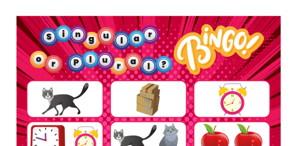 Year 1 ‘Singular or Plural?’ Bingo – KS1 Grammar Games | Plazoom