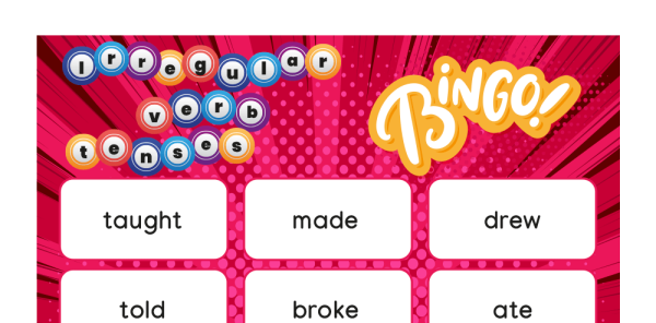 Year 2 Irregular Verbs Bingo – KS1 Grammar Game | Plazoom