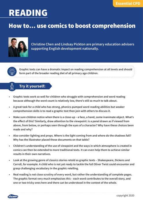 use comics to boost comprehension CPD | Plazoom