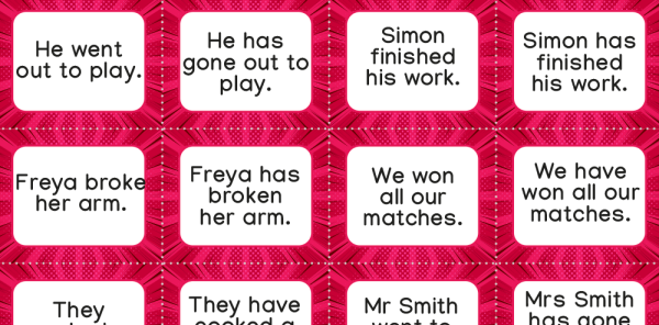 Present perfect tense KS2 – Year 3 bingo grammar game | Plazoom