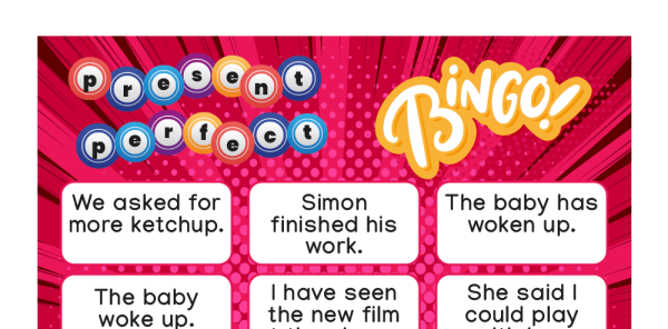 Present perfect tense KS2 – Year 3 bingo grammar game | Plazoom